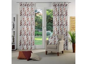 4004567227050 - Vorhang WIRTH Bray Gr 1 orange (terrakotta) B132cm H145cm Jacquard Baumwolle Polyester Gardinen
