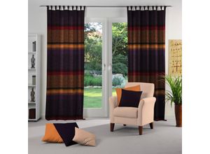 4004567224905 - Vorhang WIRTH Maribor Gr 1 lila B132cm H145cm Jacquard Baumwolle Polyester Gardinen