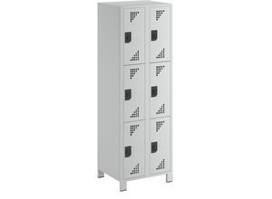 4061753010254 - eurokraft pro Schließfachschrank Fachhöhe 418 mm HxBxT 1800 x 600 x 500 mm 8 Abteile komplett lichtgrau