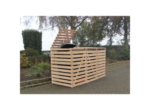 4012379123019 - Mülltonnenbox PROMADINO Vario V Aufbewahrungsboxen Gr B H T 219 cm x 122 cm x 92 cm braun (holzfarben) Garten- Kissenboxen Aufbewahrungsboxen für 3 x 240 l holzfarben