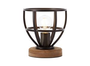 4004353322754 - BRILLIANT Lampe Matrix Wood Tischleuchte 18cm schwarz antik 1x A60 E27 40W geeignet für Normallampen (nicht enthalten) Mit Schnurzwischenschalter