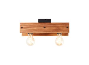 4004353394430 - Lampe Calandra Deckenleuchte 2flg schwarz holzfarbend 2x A60 E27 42W Holz aus nachhaltiger Waldwirtschaft (fsc) - braun - Brilliant