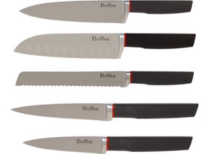 8007163301434 - Messer-Set PINTINOX Living schwarz (edelstahlfarben schwarz) Edelstahl Kunststoff Kochmesser-Sets Edelstahl spülmaschinengeeignet