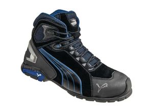 4051428045742 - Puma Safety Shoes - Sicherheitsstiefel Rio Black Mid Größe 40 schwarz blau S3L fo sr 203452022 Veloursleder