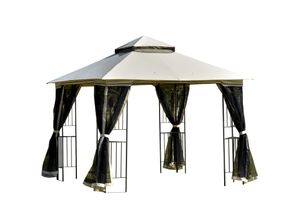 4251774980289 - Gartenpavillon mit Doppeldach 300 x 300 x 270 cm (LxBxH) Gartenzelt Festzelt Partyzelt Pavillon