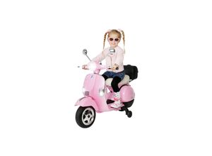 4056551065292 - Kinder-Elektroroller Vespa lizenziert EVA-Reifen LED-Scheinwerfer Koffer Soundmodul Stützräder (Pink)