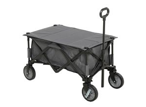 4255633517937 - Bollerwagen klappbar 5 Seitentaschen verstellbarer Griff bis 120 kg Stahl dunkelgrau 100 x 55 x 93 cm - Dunkelgrau - Outsunny