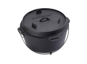 4260238062522 - Schmortopf Dutch Oven Töpfe Gr 8 l + Ø 315 cm + Höhe 21 cm schwarz Schmortöpfe Feuertopf Gusseisen BBQ Kochtopf bereits eingebrannt 76 Liter