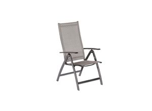 4033662263809 - Gartensessel Vicenza klappbar Aluminium Textil graphit diamantbraun 71 cm x 58 cm x 111 cm