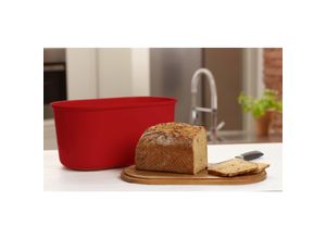 4260238061730 - Brotkasten FRESH Lebensmittelaufbewahrungsbehälter Gr B H L 22 cm x 17 cm x 37 cm rot Brotkästen Lebensmittelaufbewahrungsbehälter Brotaufbewahrung Brottopf Brotbox mit Schneidebrett für 1 kg Brot