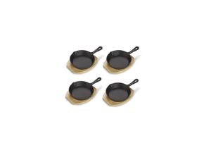 4260238068258 - Echtwerk Pfannenset  Schwarz  Metall  4-teilig  025 L  rund  15x35x25 cm  kratzfest  Kochen Pfannen Pfannensets