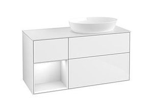 4062373490310 - Villeroy und Boch Finion Waschtischunterschrank GA41GFGF 120cm Abdeckplatte white matt Emotion Regale Glossy white lacquer Glossy white lacquer