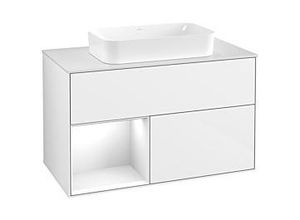 4051202798345 - Villeroy und Boch Finion Waschtischunterschrank F651GFGF 100x603x501cm Regal links Glossy white lacquer Glossy white lacquer