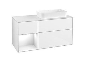 4051202819347 - Villeroy und Boch Finion Waschtischunterschrank G681GFGF 120x603x501cm Regal links Glossy white lacquer Glossy white lacquer