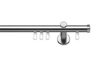 4042627331644 - Gardinenstange INDEKO Consul Gardinenstangen Gr L 330 cm Ø 16 mm 1 läufig silberfarben (edelstahlfarben) Gardinenstangen nach Maß Innenlauf Komplett-Set inkl Gleitern und Montagematerial