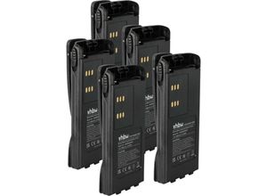 4069099638200 - Vhbw - 5x Akku Ersatz für Motorola PMNN4157AR PMNN4158 PMNN4157 für Funkgerät Walkie Talkie (1800 mAh 72 v NiMH) + Gürtelclip