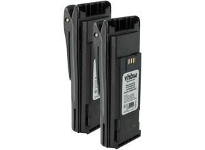 4069099639269 - Vhbw - 2x Akku Ersatz für Motorola PMNN4251 PMNN4252AR NTN4970 für Funkgerät Walkie Talkie (2500 mAh 72 v NiMH) + Gürtelclip