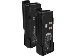 4069099645956 - Vhbw - 2x Akku kompatibel mit Motorola DP4800 DP4601 DP4600 DP4401 DP4801 Funkgerät Walkie Talkie (2200 mAh 74 v Li-Ion) + Gürtelclip