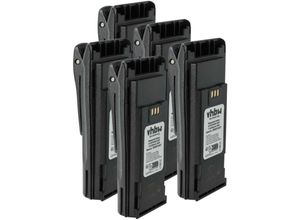 4069099654934 - Vhbw - 5x Akku Ersatz für Motorola MNN4254AR NNTN4496 NNTN4496AR für Funkgerät Walkie Talkie (2500 mAh 72 v NiMH) + Gürtelclip