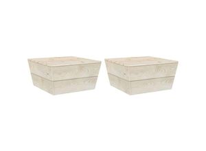 8720286211328 - Gartentisch，Terrassentische 2 Stk 60x60x30 cm Imprägniertes Fichtenholz vidaXL