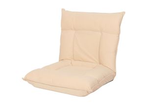 4057651643564 - Bodensessel MCW-N44 Relaxsessel Bodenkissen Bodensofa Klappsessel 6 Relaxpositionen stabiles Gestell Samt ~ beige