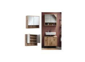 4066731444755 - Bad-Spiegelschrank Eliza Viking Oak 70 x 65 cm mit 2 Türen
