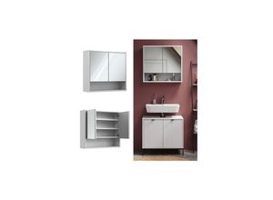 4066731444731 - Bad-Spiegelschrank Eliza Weiß 70 x 65 cm mit 2 Türen
