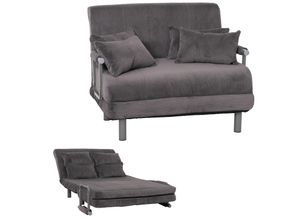 4057651852218 - Schlafsessel MCW-K29 Klappsessel Schlafsofa Gästebett Liegefläche 190x100cm Stoff Cord (330g m²) ~ dunkelgrau