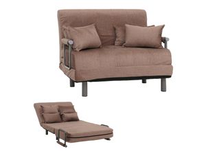 4057651955520 - Schlafsessel MCW-K29 Klappsessel Schlafsofa Gästebett Liegefläche 190x100cm Stoff Chenille (370g m²) ~ braun