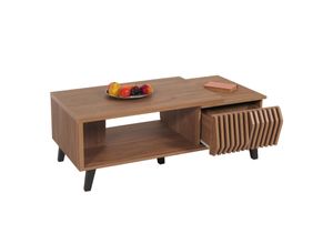 4057651632933 - Couchtisch MCW-M45 Wohnzimmertisch Beistelltisch Sofatisch 3D-Design Schubladen 44x120x65cm braun