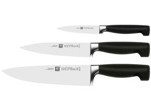 4009839014451 - Messer-Set ZWILLING ****Vier Sterne Kochmesser-Sets silberfarben (schwarz silberfarben) Küchenmesser-Sets Kochmesser-Sets Friodur-Stahl