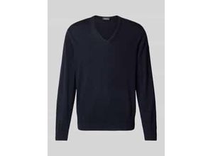 4026399038840 - Pullover Herren Merinowolle V-Ausschnitt blau Uni & Uninah