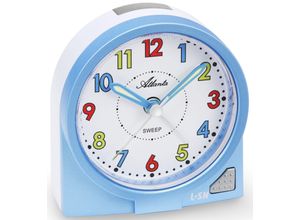 4026934212759 - Kinderwecker ATLANTA 2127 5 weiß (hellblau weiß) Wecker Kinder ideal auch als Geschenk