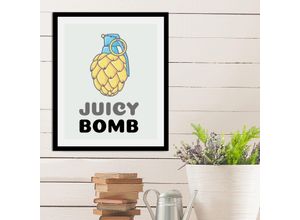 4067437335453 - Bild QUEENCE Juicy Bomb Bilder Gr B H 50 cm x 70 cm Wandbild Hochformat 1 St gelb Kunstdrucke gerahmt