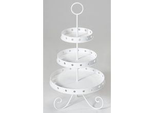 4061752180439 - Etagere CHRISTMAS GOODS BY INGE Weihnachtsdeko mit 3 Etagen Höhe 55 cm Servierplatten Gr Ø 295 cm weiß Weitere Weihnachtsdeko Dekoetagere aus Metall