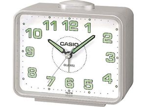 4971850752431 - Quarzwecker CASIO TQ-218-8EF silber (silberfarben) Wecker Wecker ideal als Geschenk Leuchtzeiger Leuchtziffern