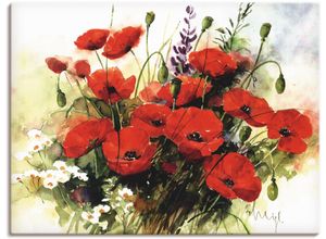 4055327814911 - Wandbild ARTLAND Blumen Zusammenstellung III Bilder Gr B H 120 cm x 90 cm Leinwandbild Blumen 1 St rot Bild Kunstdruck Kunstdrucke Bilder als Leinwandbild Wandaufkleber oder Poster in versch Größen