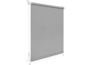 4250434156149 - Seitenzugrollo ORIGINAL Uni Rollo Rollos Gr 150 cm stufenlos positionierbar 60 cm grau (grau weiß) Verdunkelungsrollos mit Klemmträger und Farbbeschichtung - für Fenster Türen Klemmfix