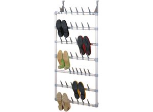 4029845038012 - Schuhregal RUCO Regale Gr B H T 66 cm x 139 cm x 125 cm silberfarben (aluminiumfarben silber) Schuhregale AluminiumKunststoff für bis zu 21 Paar Schuhe