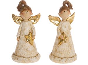 4250965959813 - Engelfigur MYFLAIR MÖBEL & ACCESSOIRES Weihnachtsdeko Dekofiguren Gr H 15 cm beige (beige goldfarben) Engelfigur Figur Weihnachtsdekoration Weihnachtsengel Weihnachtsfigur Engelfiguren Dekofiguren goldfarben dekoriert