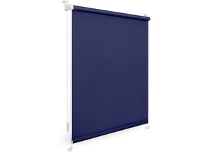 4250434156033 - Seitenzugrollo ORIGINAL Uni Rollo Rollos Gr 220 cm stufenlos positionierbar 90 cm blau (blau weiß) Verdunkelungsrollos mit Klemmträger und Farbbeschichtung - für Fenster Türen Klemmfix