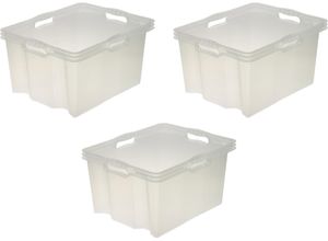 4052396043648 - Organizer KEEEPER franz Aufbewahrungsboxen Gr B H T 35 cm x 23 cm x 43 cm farblos (transparent) Aufbewahrungsbox Stapelbox Körbe Boxen Aufbewahrungsboxen xl 24 Liter hochwertiger Kunststoff