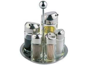 4004133404854 - Menage-Set Menage-Sets silberfarben (silberfarben transparent) Essig Öl Menage Menage-Sets