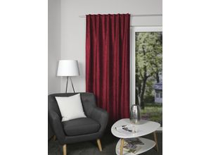 4056751427029 - Vorhang HOME WOHNIDEEN THERMO Gr 1 rot (bordeaux) B135cm H245cm Polyester Gardinen Chenille-Thermoschal Uni