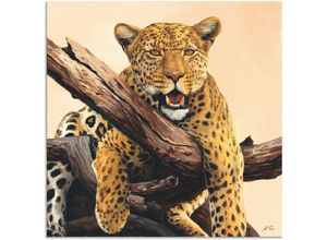 4057738398288 - Wandbild ARTLAND Zeit zum Mittagessen Bilder Gr B H 100 cm x 100 cm Alu-Dibond-Druck Wildtiere 1 St braun Bild Poster Bilder als Alubild Leinwandbild Wandaufkleber oder in versch Größen