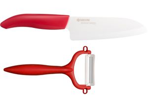 4960664536177 - KYOCERA Messer-Set (2-tlg 1 x Santokumesser 1 x Sparschäler) extrem scharfe Hochleistungskeramik-Klinge rot|weiß