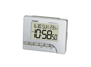 4971850419952 - Quarzwecker CASIO DQ-747-8EF silber (silberfarben) Wecker Wecker digital mit Thermometer Tagesalarm Schlummerfunktion