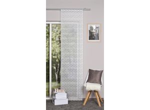 4056751338790 - Schiebegardine HOME WOHNIDEEN LEYLA Gr 1 grau B60cm H245cm Voile Polyester Gardinen HxB 245x60