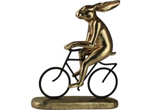 4056422230705 - Osterhase AM DESIGN Osterfigur Hase auf Fahrrad Frühjahrsdeko Dekofiguren Gr B H T 8 cm x 225 cm x 28 cm goldfarben (goldfarben schwarz) Dekofiguren Osterdekoration Dekofigur