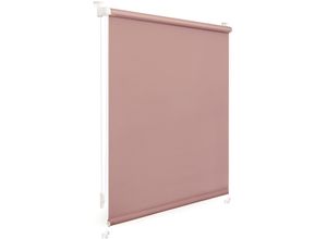 4250434155852 - Seitenzugrollo ORIGINAL Uni Rollo Rollos Gr 220 cm stufenlos positionierbar 90 cm rosa (altrosa weiß) Verdunkelungsrollos mit Klemmträger und Farbbeschichtung - für Fenster Türen Klemmfix